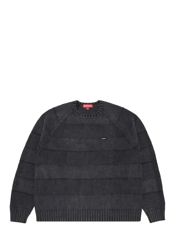 Supreme Small Box Stripe Sweater - Black