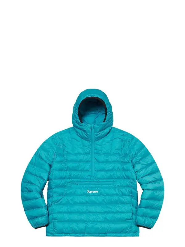 Supreme Micro Down Half Zip Hooded Pullover - Teal