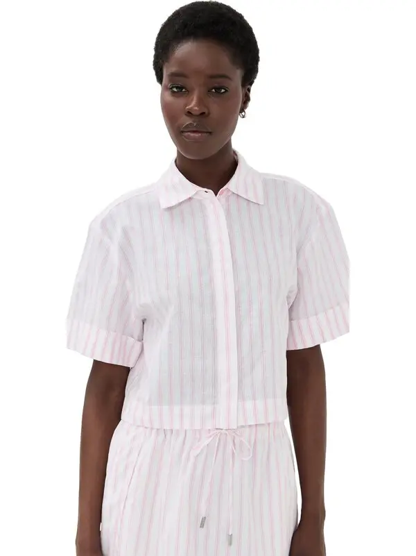 Simkhai Ryett Cropped Shirt - Sorbet Stripe