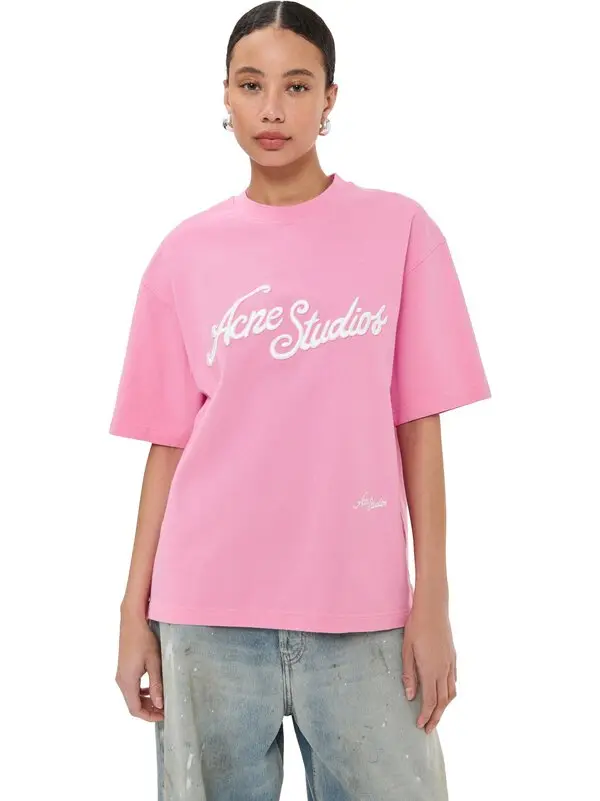 Acne Studios Exford Tourist Logo Tee - Bubble Pink