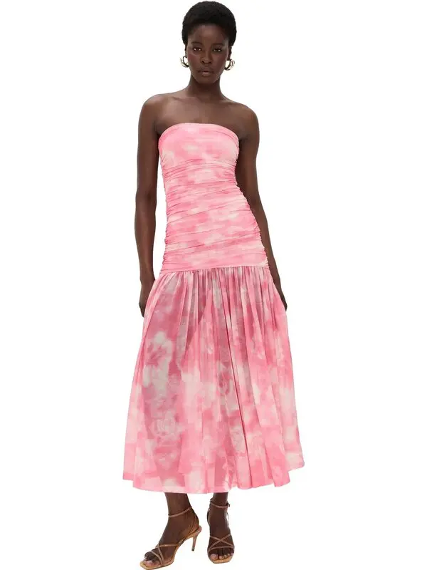 Bardot Solana Printed Mesh Dress - Pink Floral