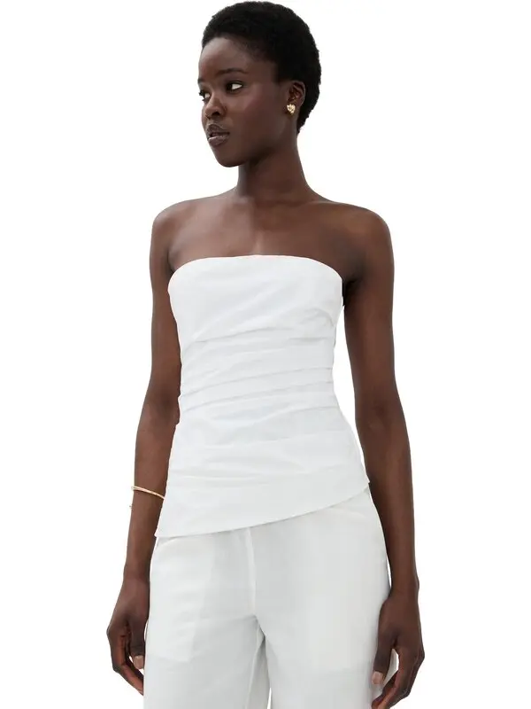 Simkhai Emerson Ruched Bustier - White