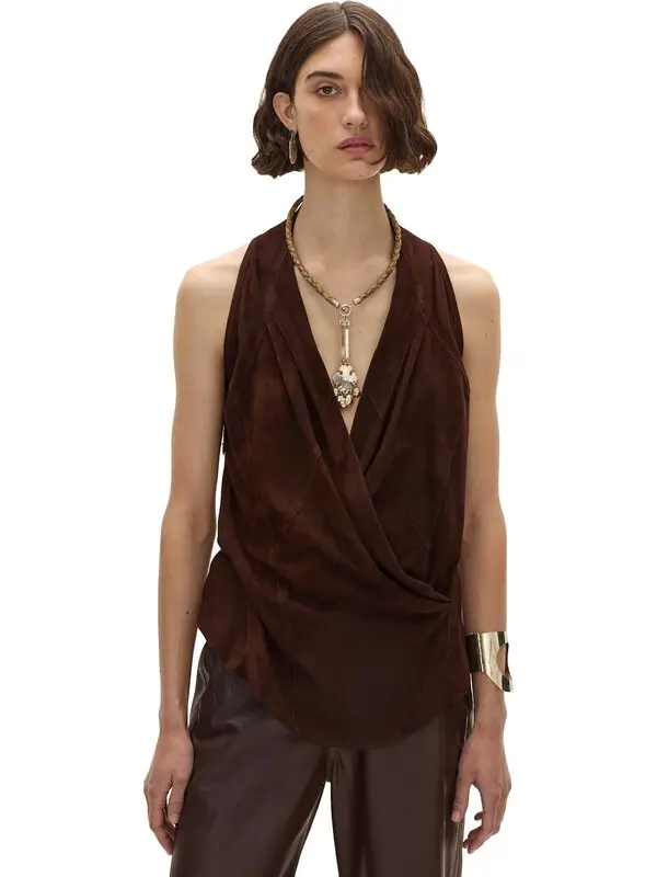 CURATORIA Halter Top - Brown