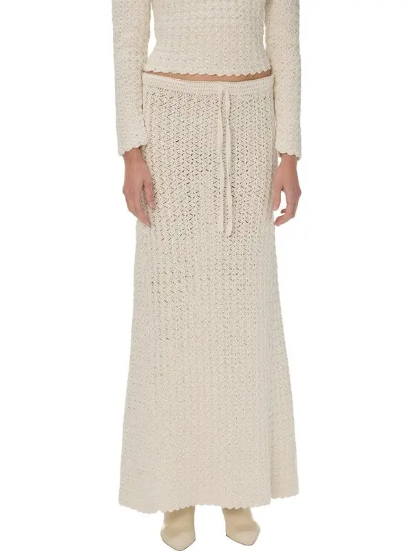 CURATORIA Cascada Maxi Skirt - White