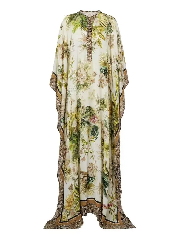 Elie Saab Savannah Printed Chiffon Kaftan - Multicoloured
