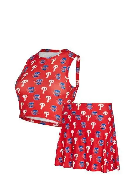 CONCEPTS SPORT Philadelphia Phillies Knit Tank Top & Skort Set - Red