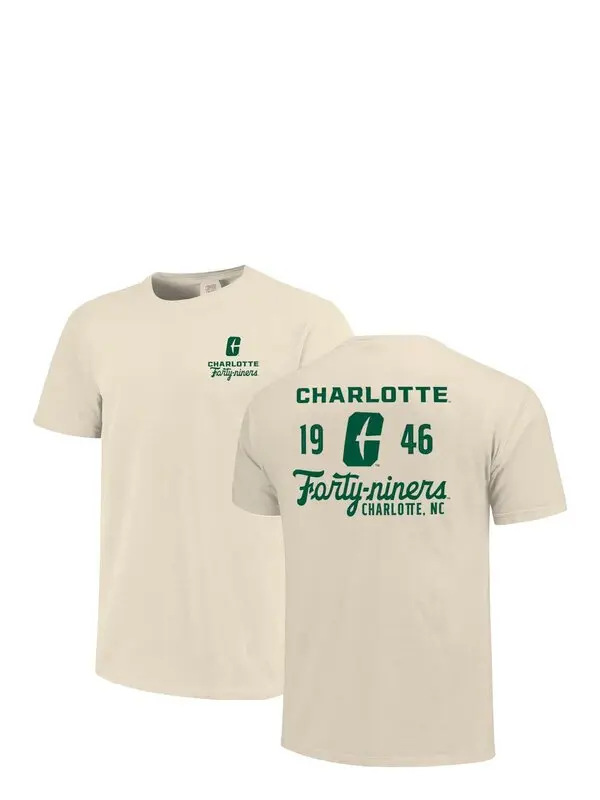 IMAGE ONE Charlotte 49ers Comfort Colors Mascot Overlay T-shirt - Cream