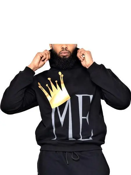 DAI MODA Crown Me Fleece Hoodie - Black