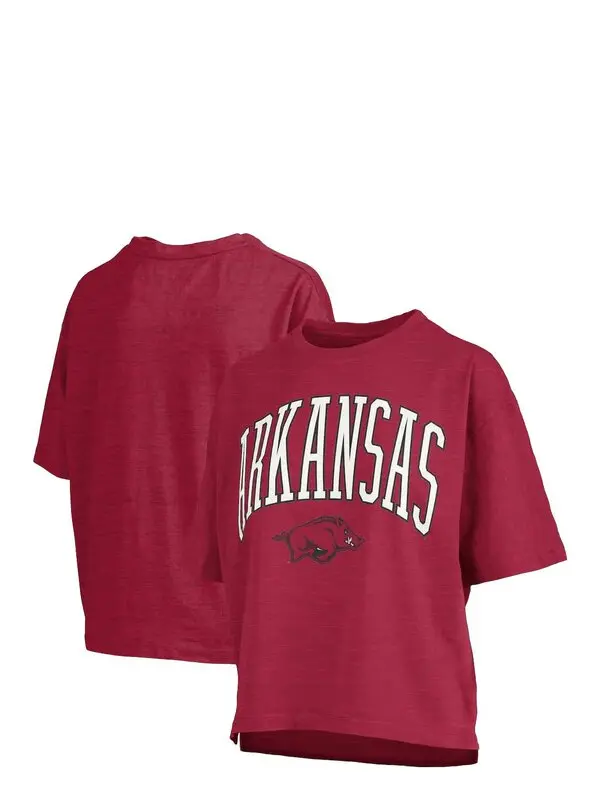 PRESSBOX Arkansas Razorbacks Oversized Slub T-shirt - Cardinal