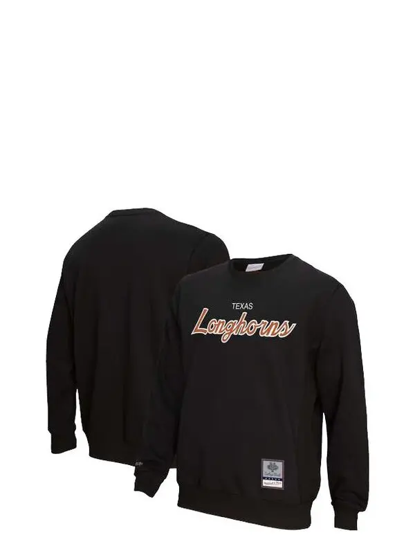Mitchell & Ness Texas Longhorns Elite Script Pullover Sweatshirt - Black