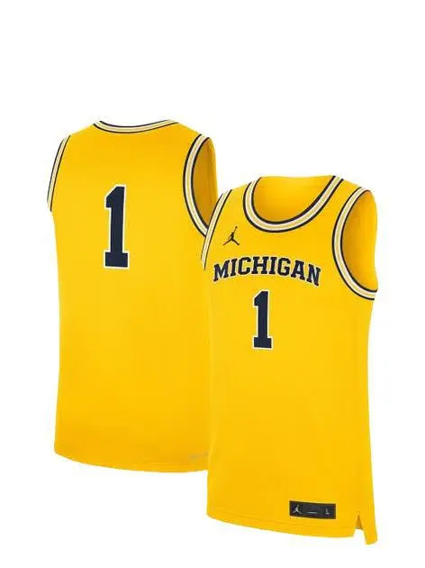 JORDAN BRAND Michigan Wolverines Alternate Replica Jersey #1 - Maize