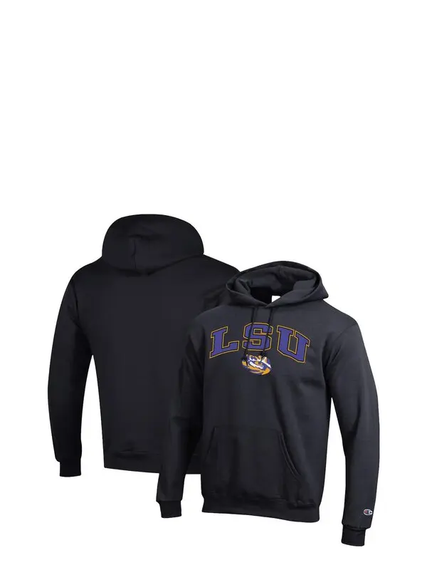 Champion Lsu Tigers Arch Over Logo Pullover Hoodie - Black