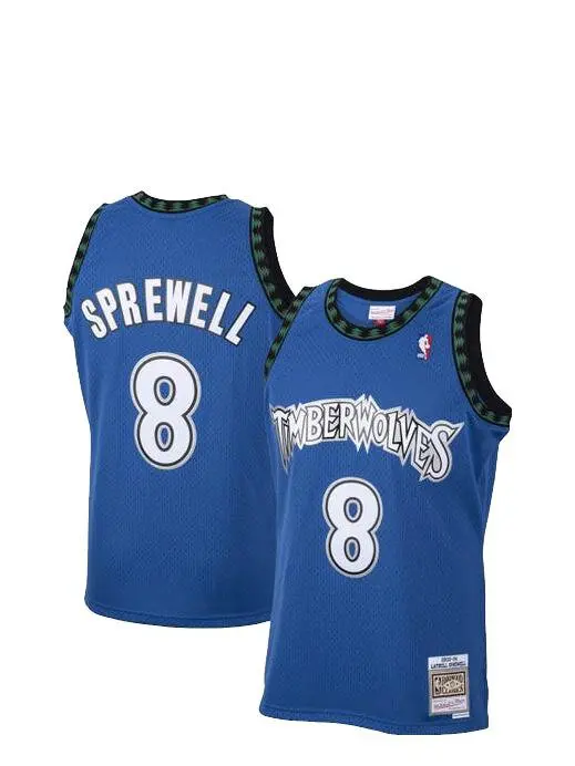 Mitchell & Ness Latrell Sprewell Minnesota Timberwolves 2001/02 Hardwood Classics Swingman Jersey - Blue