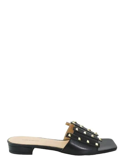 BELLE & BLOOM Studded Leather Slide - Black