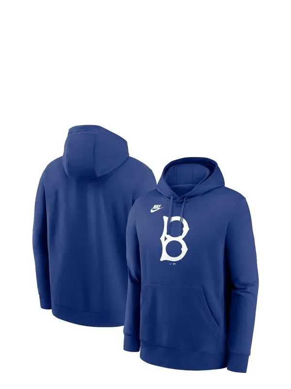 Nike Brooklyn Dodgers Cooperstown Collection Logo Club Pullover Hoodie - Royal