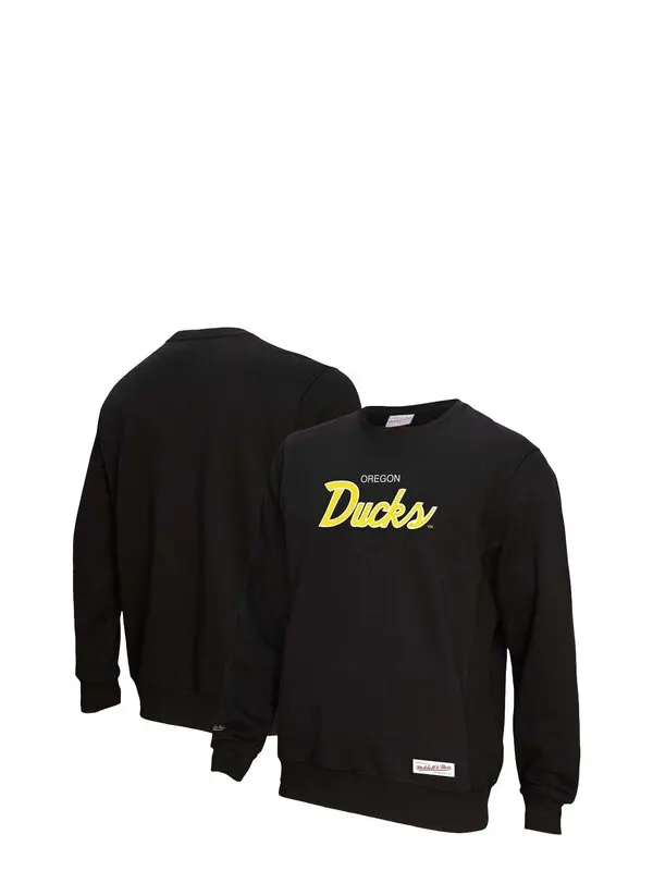 Mitchell & Ness Oregon Ducks Elite Script Pullover Sweatshirt - Black