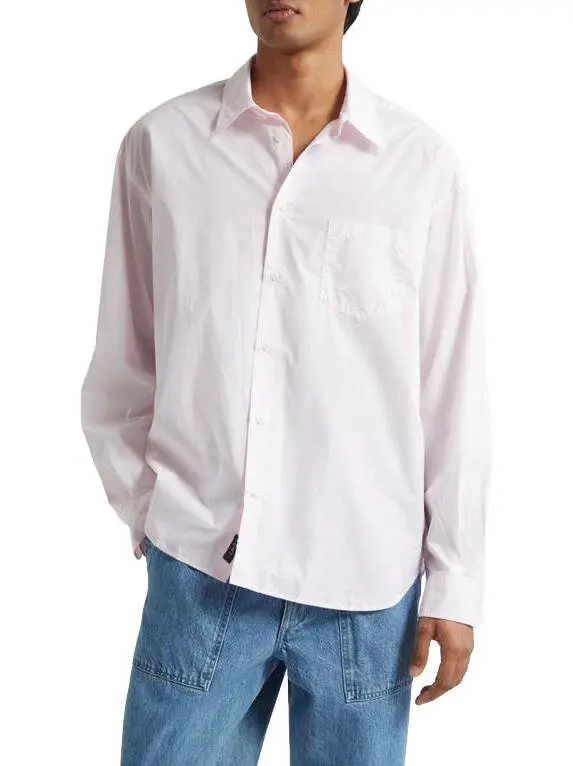 NOAH Oversize Cotton Poplin Button-up Shirt - Light Pink