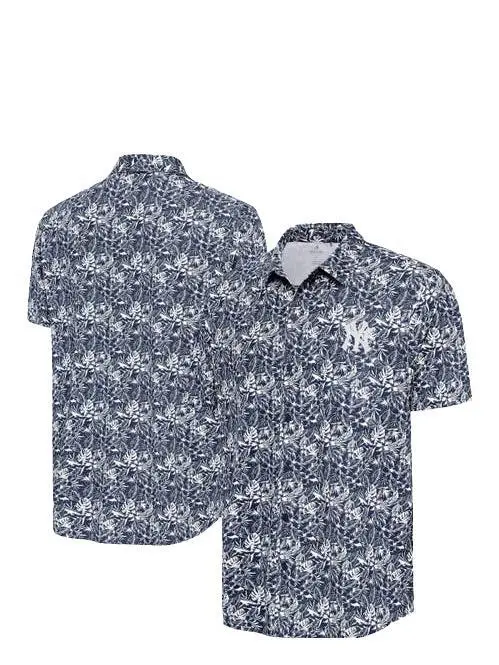 ANTIGUA New York Yankees Resort Button-up Shirt - Navy