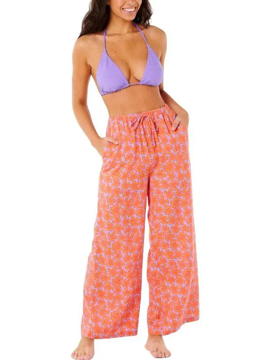 Rip Curl Tie Waist Wide Leg Pants - Pink