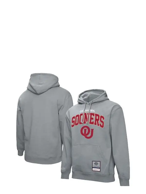 Mitchell & Ness Oklahoma Sooners Classic Arch Hoodie - Heather Gray