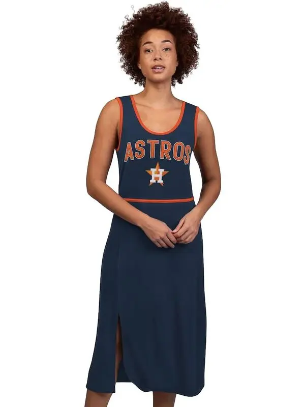 G-III 4HER BY CARL BANKS Houston Astros Center Field Maxi Dress - Navy