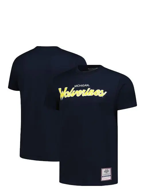 Mitchell & Ness Michigan Wolverines Elite Script T-shirt - Navy