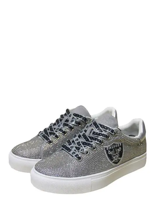 CUCE Las Vegas Raiders Team Color Crystal Sneakers - Silver