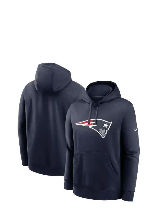 Nike New England Patriots Club Logo Pullover Hoodie - Navy