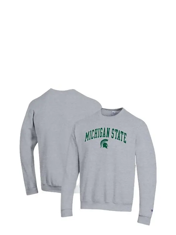 Champion Michigan State Spartans Arch Over Logo Pullover Sweatshirt - Heather Gray