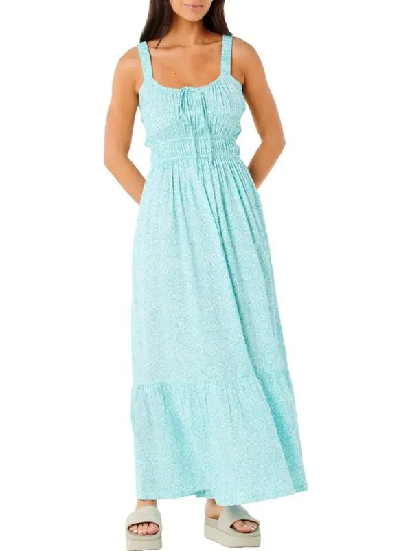 Rip Curl Neon Isles Tiered Maxi Dress - Blue
