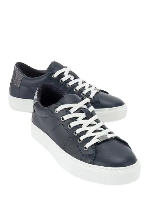 FOREVER & ALWAYS SHOES Ayverie Leather Sneaker - Navy Leather