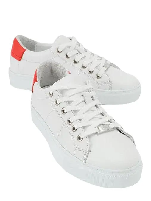 FOREVER & ALWAYS SHOES Ayverie Leather Sneaker - White Leather