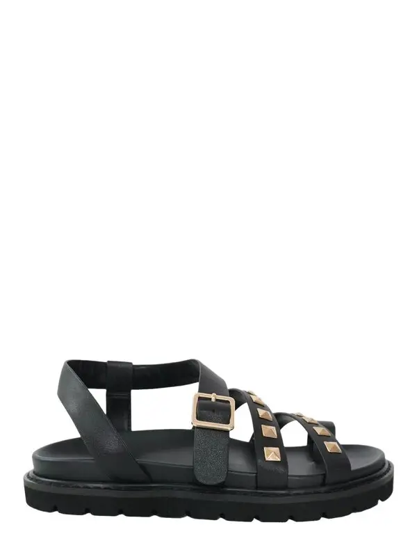BELLE & BLOOM Morning Mood Studded Chunky Sandals - Black