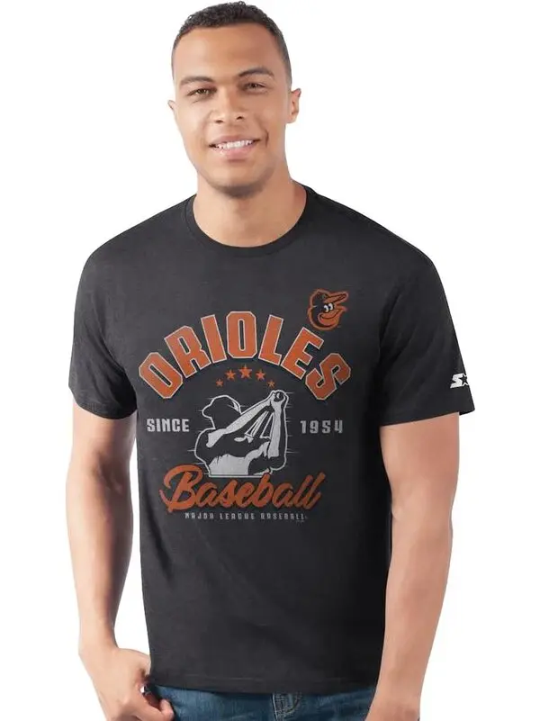 STARTER Baltimore Orioles Prime Time Batter T-shirt - Black