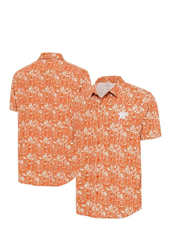 ANTIGUA Houston Astros Resort Button-up Shirt - Orange