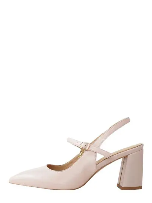 BELLE & BLOOM Up And Away Mary Jane Slingback Mules - Dusty Pink
