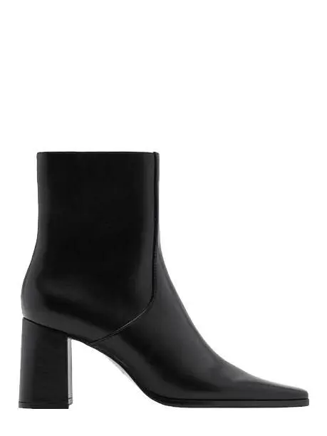 Mango Block Heel Bootie - Black