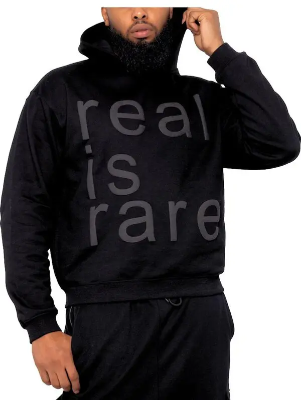 DAI MODA Real Is Rare Fleece Hoodie - Black