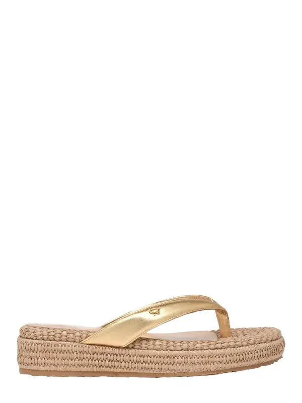 GIANVITO ROSSI Thaiti Thong Sandals - Metallic Gold