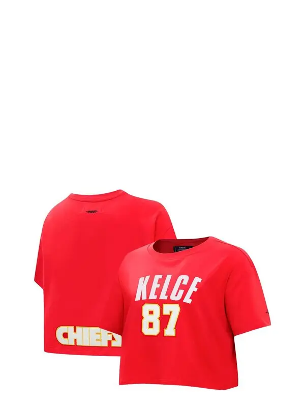 PRO STANDARD Travis Kelce Chiefs Cropped Boxy T-shirt - Red