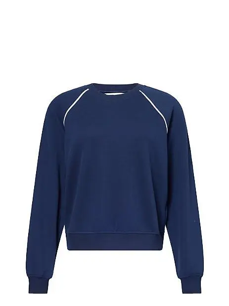 Spanx Airessentials Pique Crew-neck Sweatshirt - Timeless Navy
