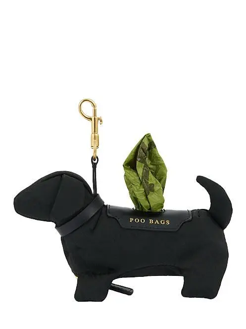 ANYA HINDMARCH Dog Poo Logo-embellished Woven Bag Charm - Black