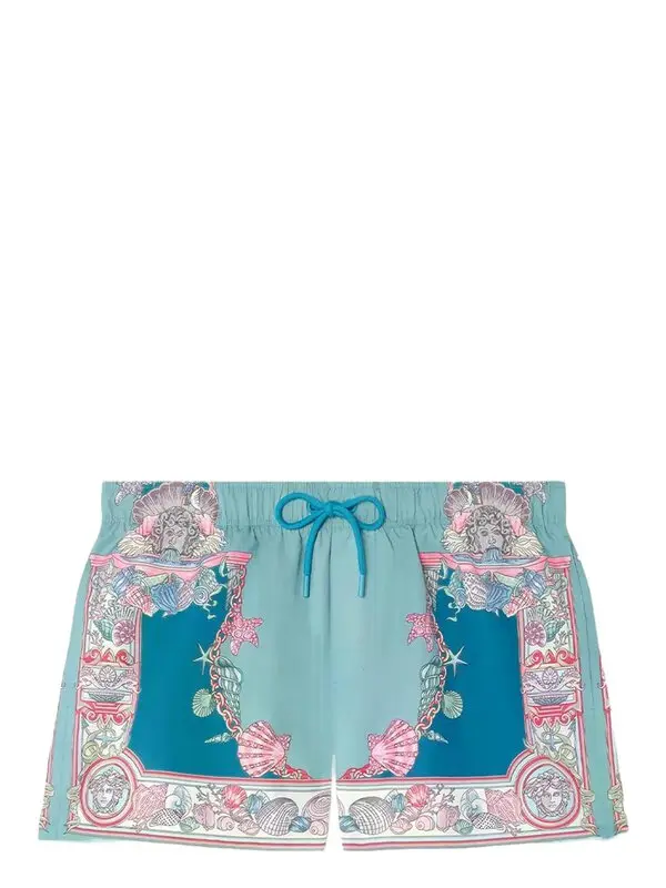 Versace Coral Theatre Swim Shorts - Blue