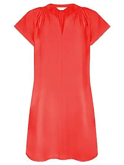 RO&ZO Gathered V-neck Mini Dress - Red