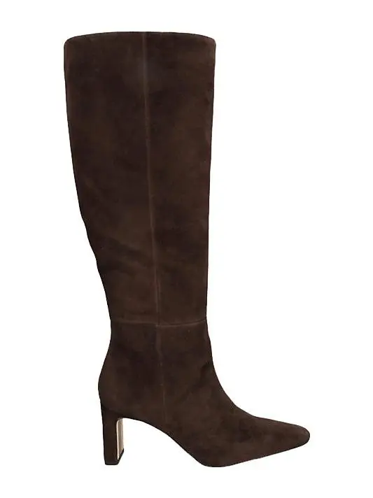 Sam Edelman Sylvia Suede Knee-high Heeled Boots - Dark Brown
