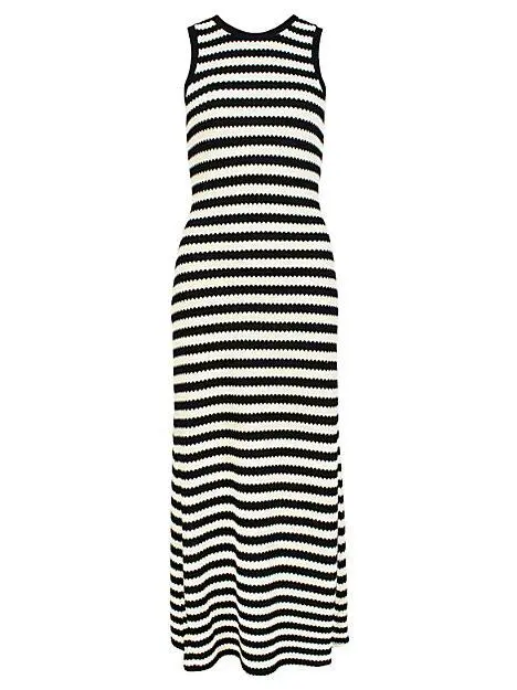 RO&ZO Striped Sleeveless Knitted Maxi Dress - Mono