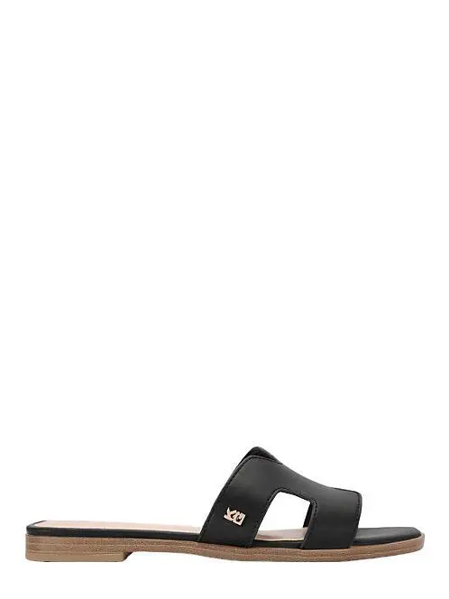 Kurt Geiger Raven Faux-leather Flat Sandals - Black