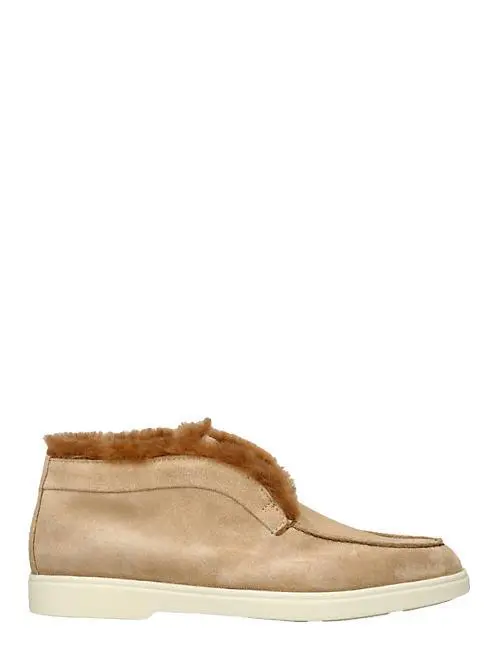 Santoni Fortune Suede Ankle Boots - Camel