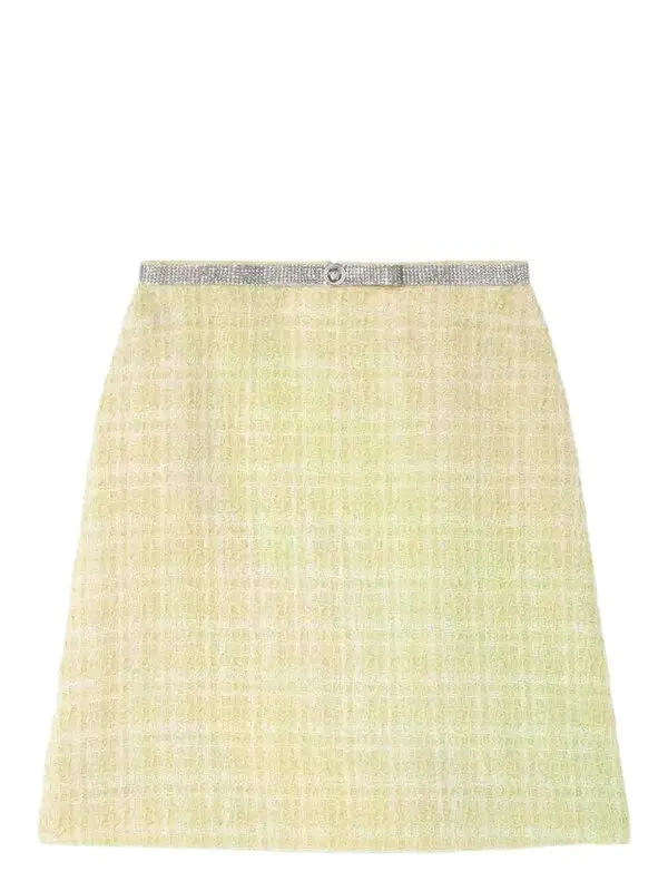 Versace Crystal-embellished Tweed Mini Skirt - Neutrals