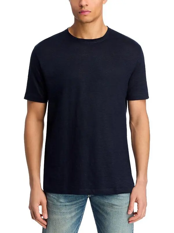 BOSS X David Beckham Taut 73 Linen Crewneck Tee - Dark Blue